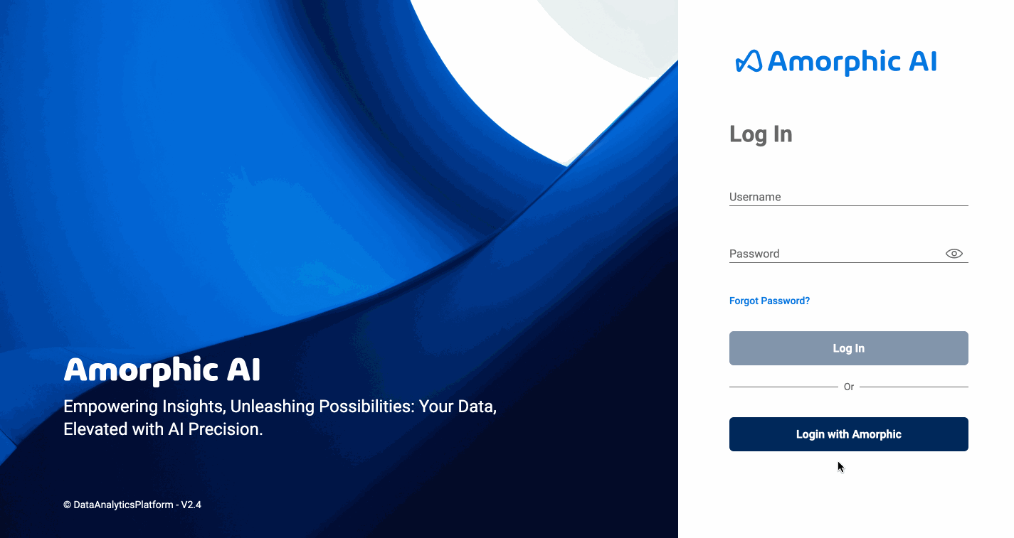 Login | Amorphic Docs