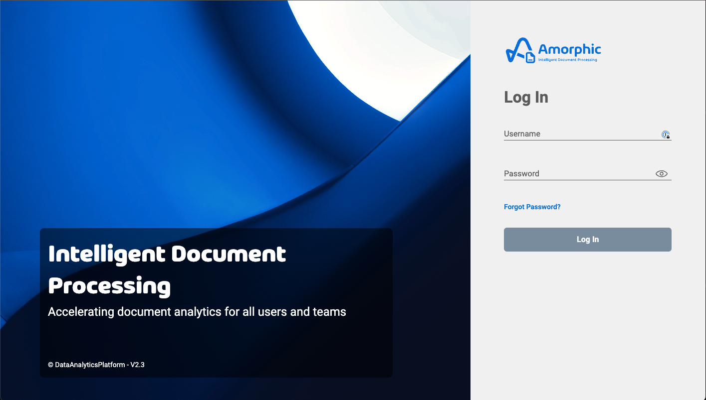 Login | Amorphic Docs